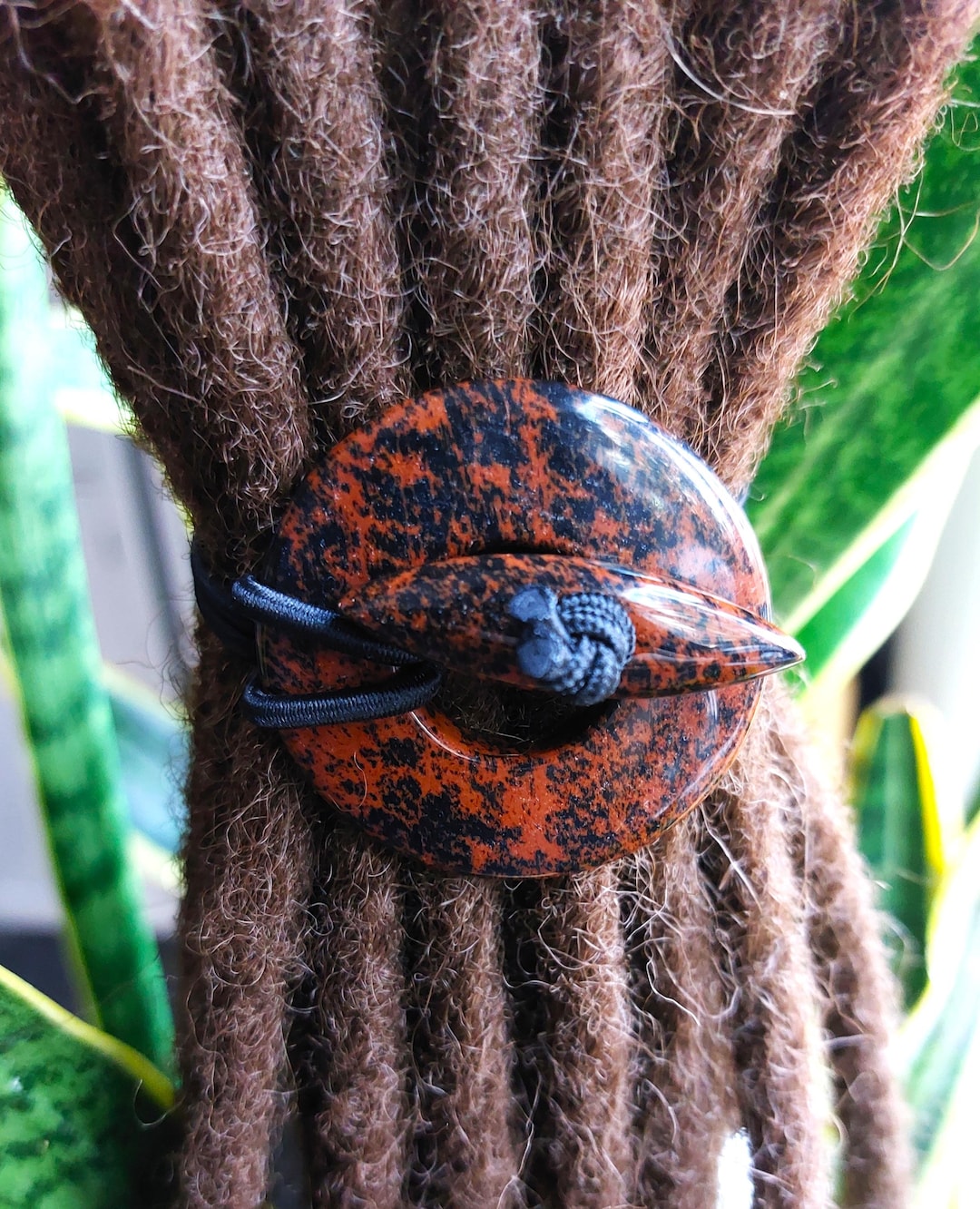 Gemstone Dread Tie Mahogany Obsidian, Loc Tie, Loc Accessory, Dreadlock ...