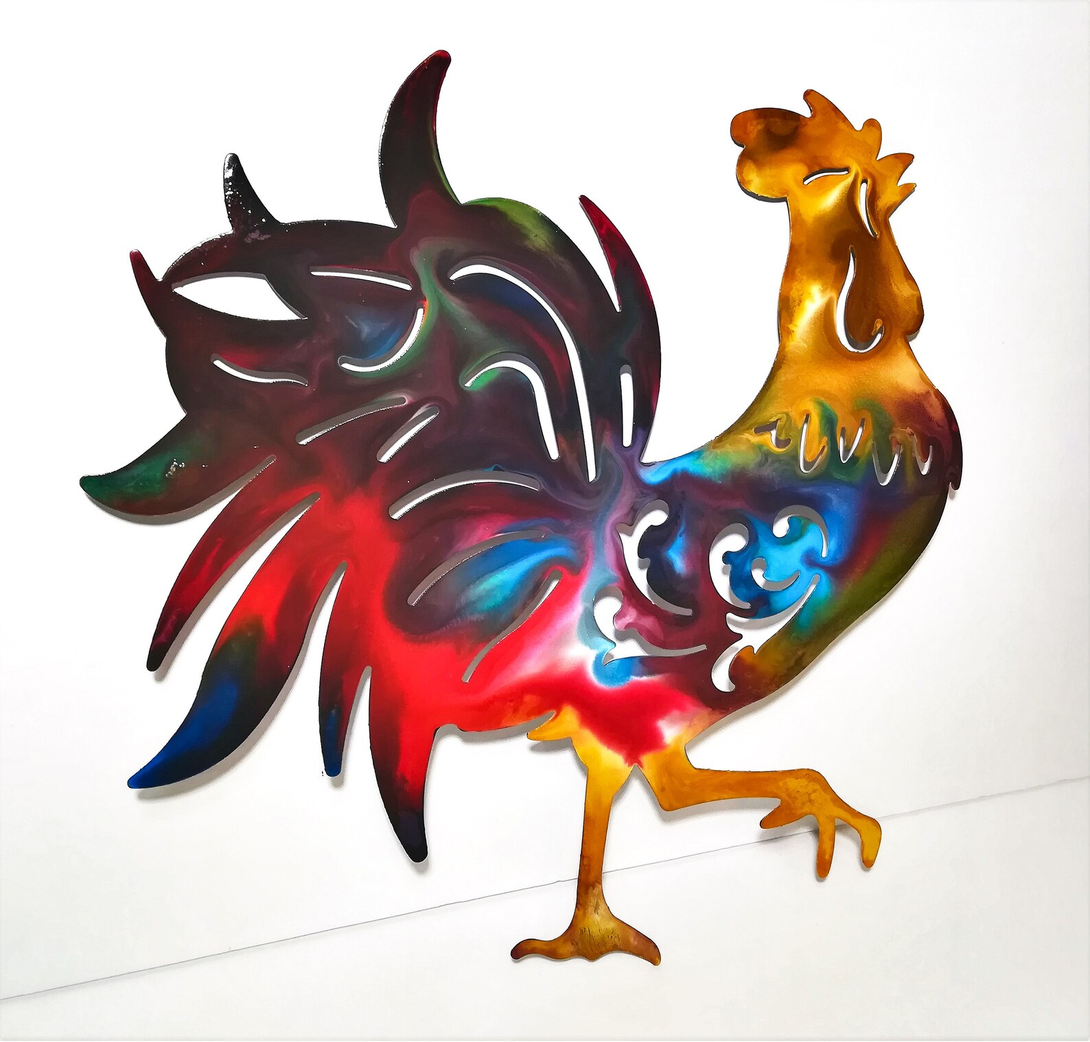 Metal Chicken Wall Decor Funky Chicken Rooster Decor | Etsy