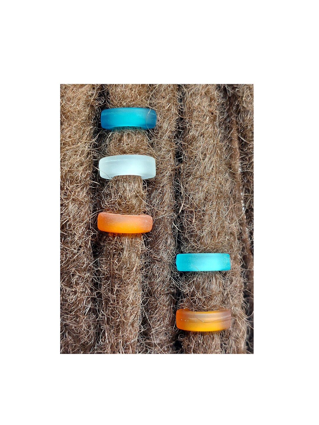 Beach-style Glass Dread Beads: Loc & Hair Jewelry - 6mm Hole (4 Pc Set ...