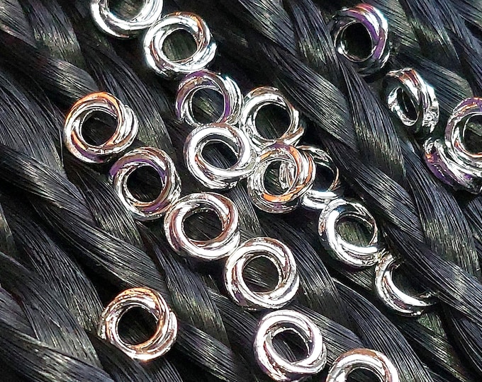 Six Piece Silver Cowrie Shell Loc Jewelry. Loc Rings, Braid Rings ...