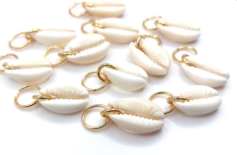 12 Small Cowrie Shell 8mm Hair Rings: Gold Plated Braid Jewelry for ...