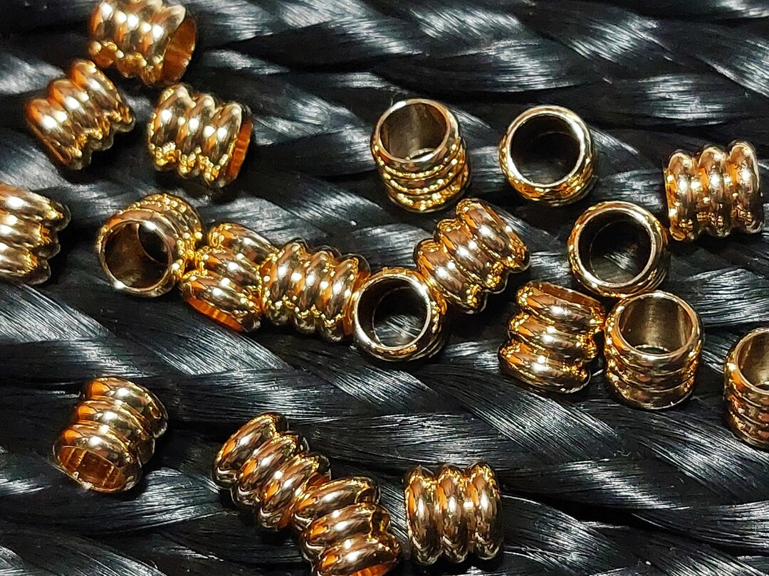 10 Golden Brass Loc Beads: Sisterlocks/braid/beard Jewelry (3 or 4mm ...