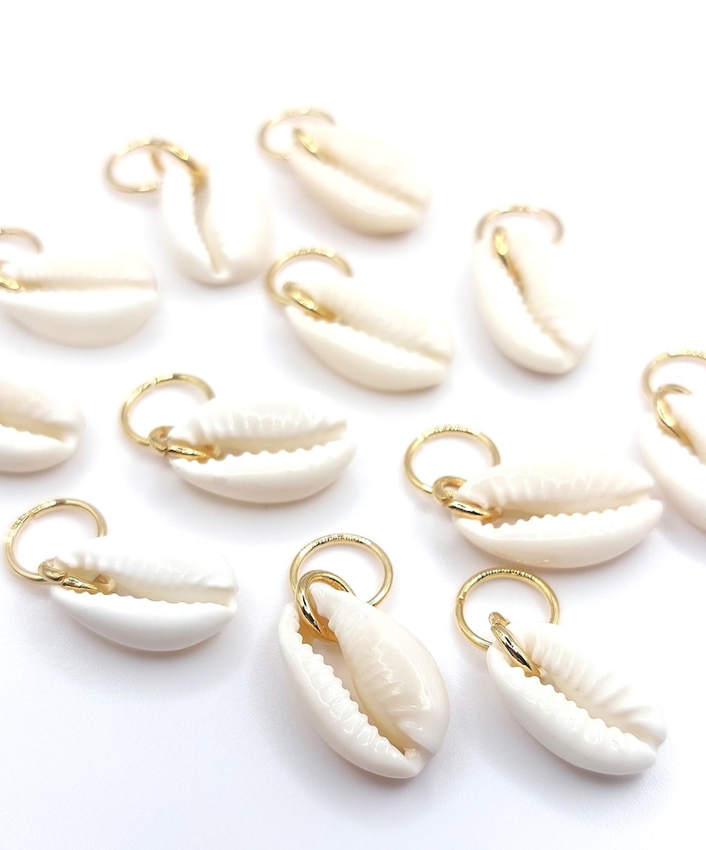 12 Small Cowrie Shell 8mm Hair Rings: Gold Plated Braid Jewelry for ...