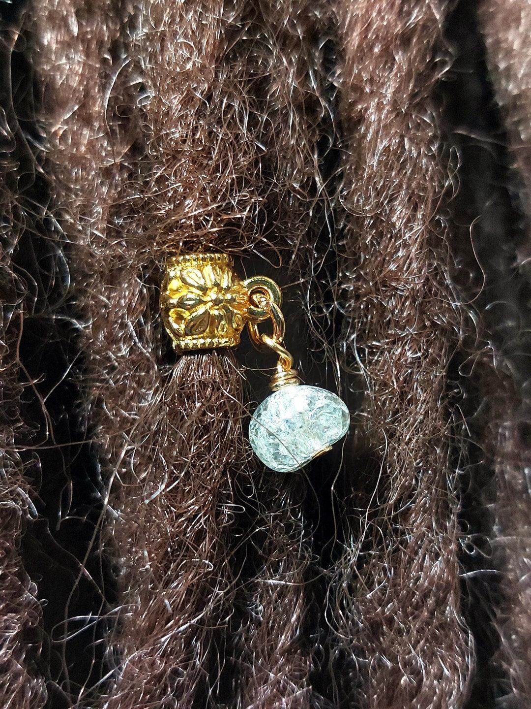 Quartz Crystal Loc Cuff 3.5mm, Small Loc Beads, Hair Beads, Small Dread ...