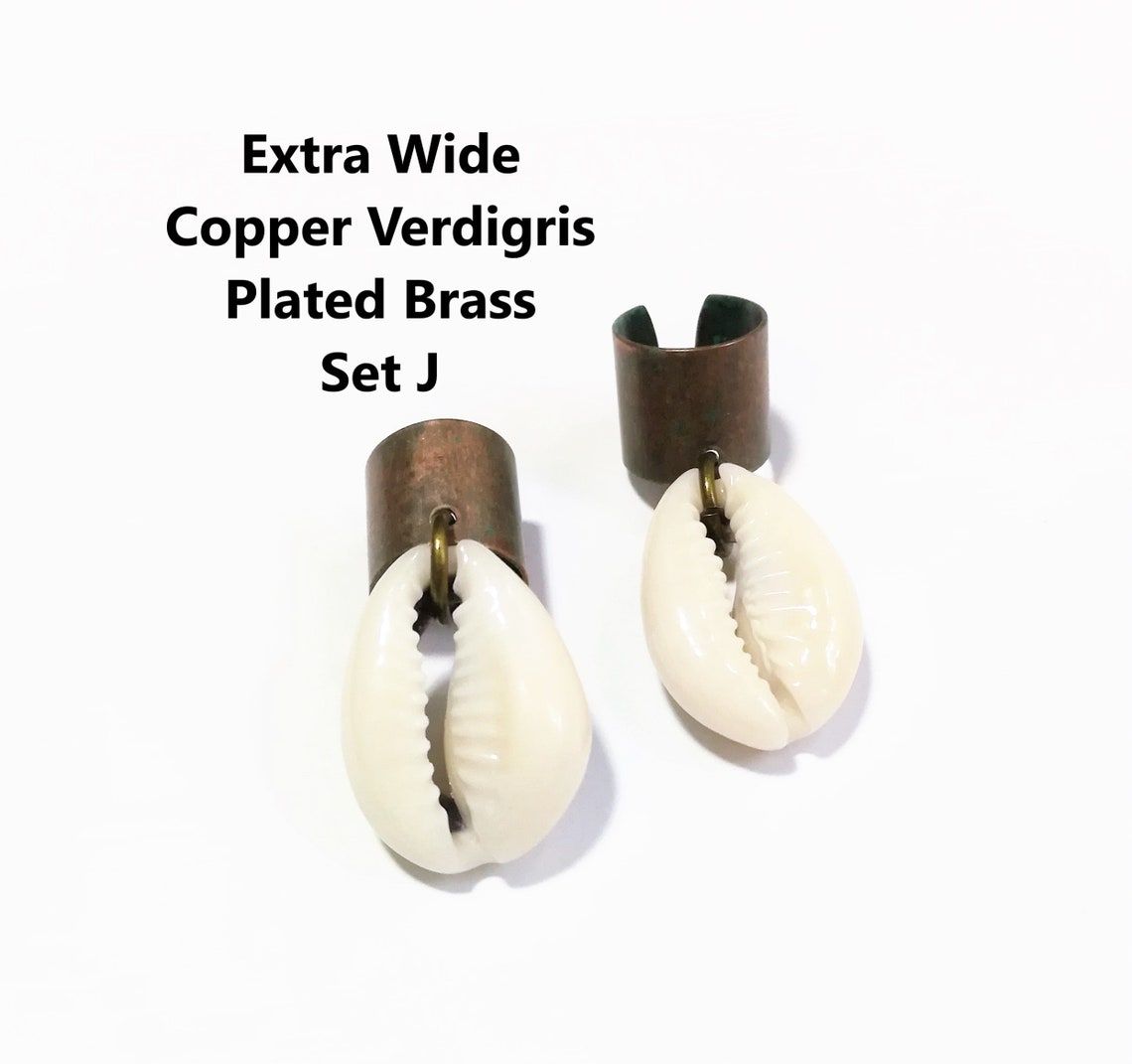 Set of 2 Cowrie Loc Cuffs 11-12 mm Loc Jewelry Dread Cuffs | Etsy