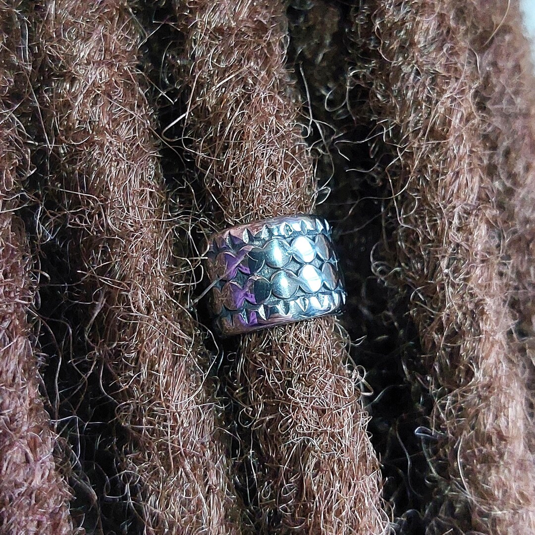 Stainless Steel Dread Bead Patterned 8mm Hole, Loc Beads, Loc Jewelry ...