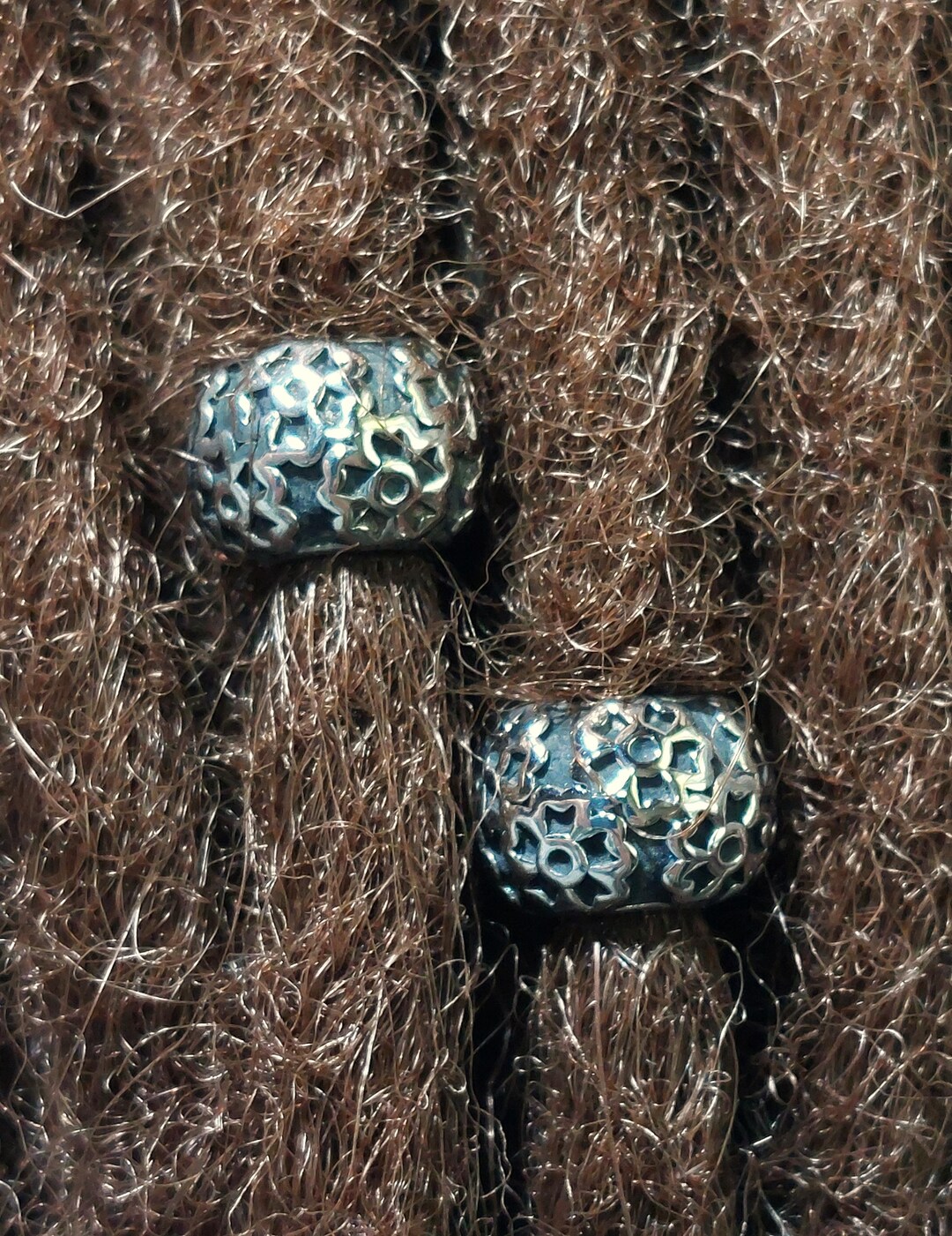 Stainless Steel Flower Loc Beads 5mm Hole 2 Pc, Small Dread Beads ...