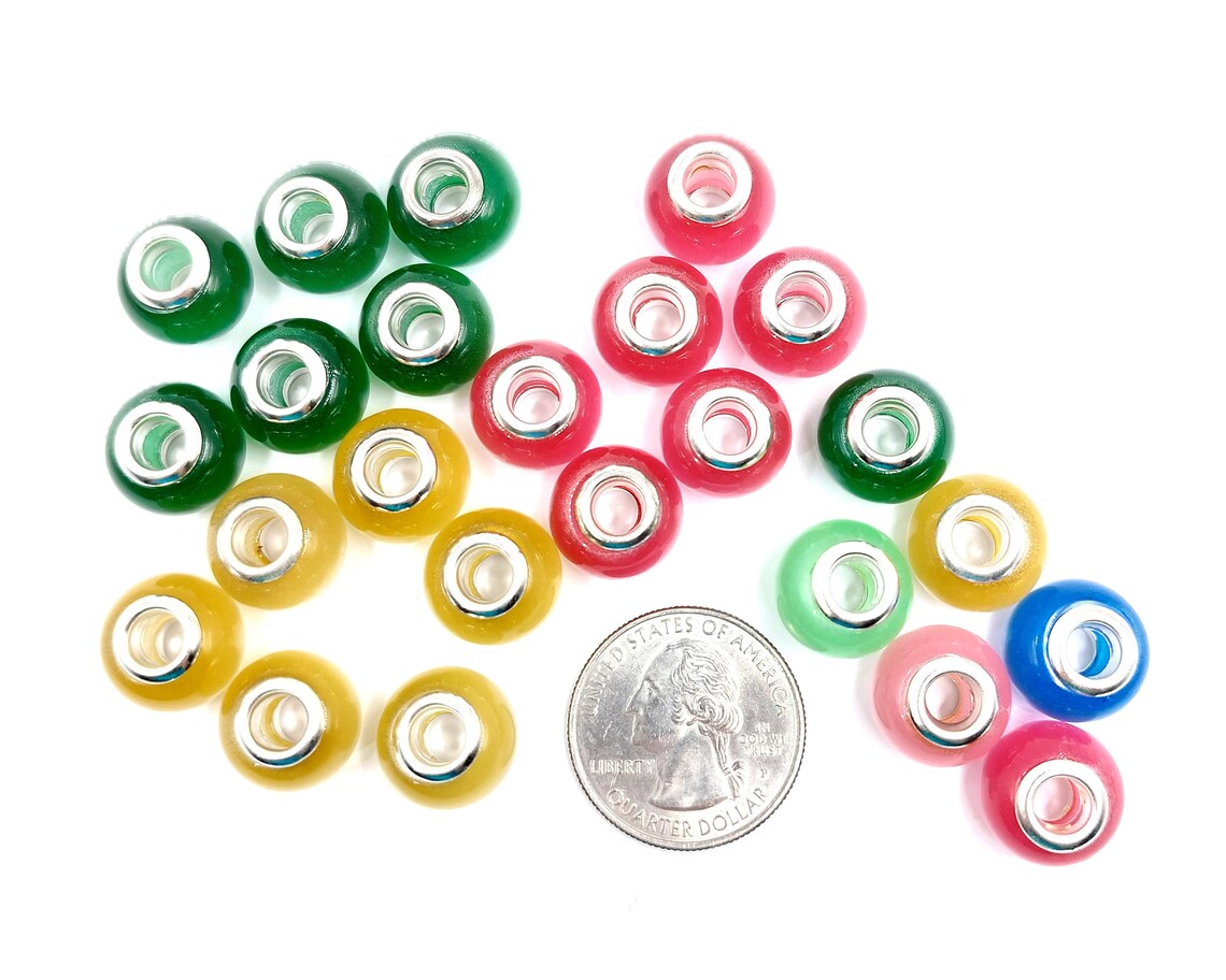 Cat's Eye Glass Hair Beads: 5mm Hole Loc Jewelry, Braid Charms - 6 Pc ...