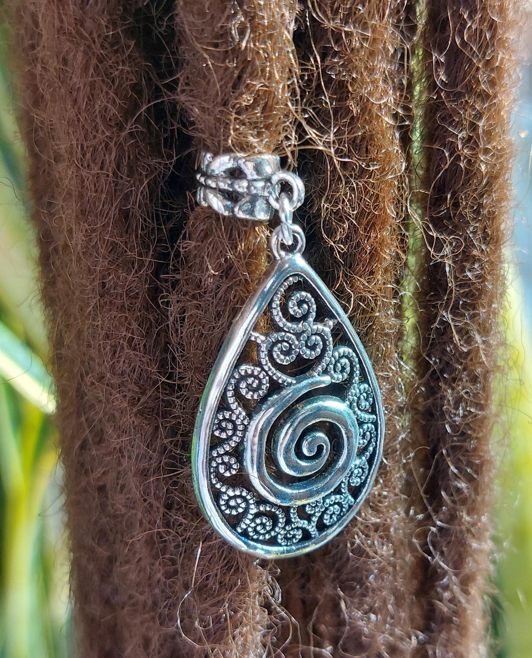 Antique Silver Spiral Motif Loc Jewelry 5mm Hole 1 Pc, Dread Cuff, Loc ...