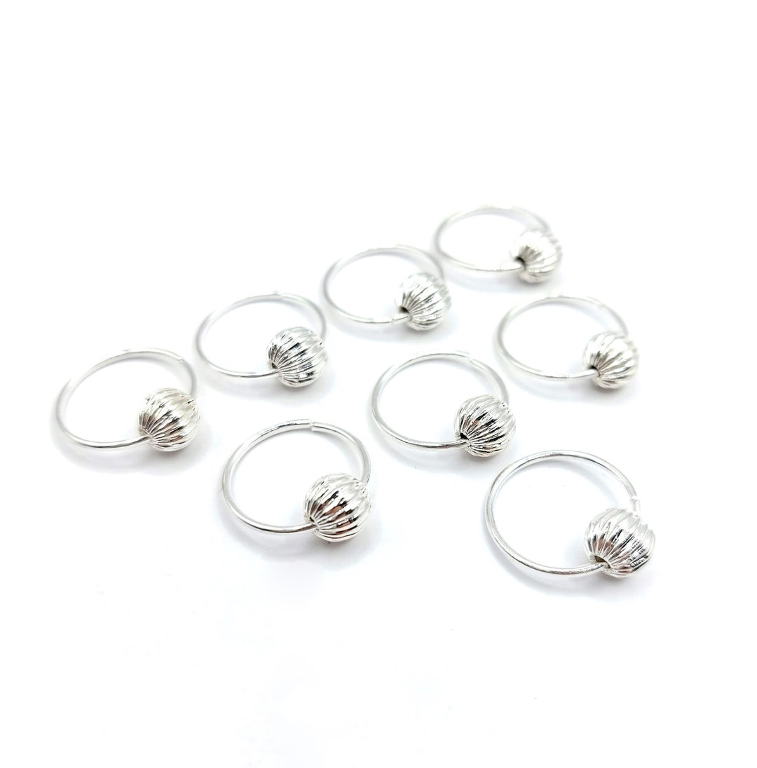 Silver Braid/loc Rings: 8pc Hair Jewelry Set With Plicated Beads - Etsy