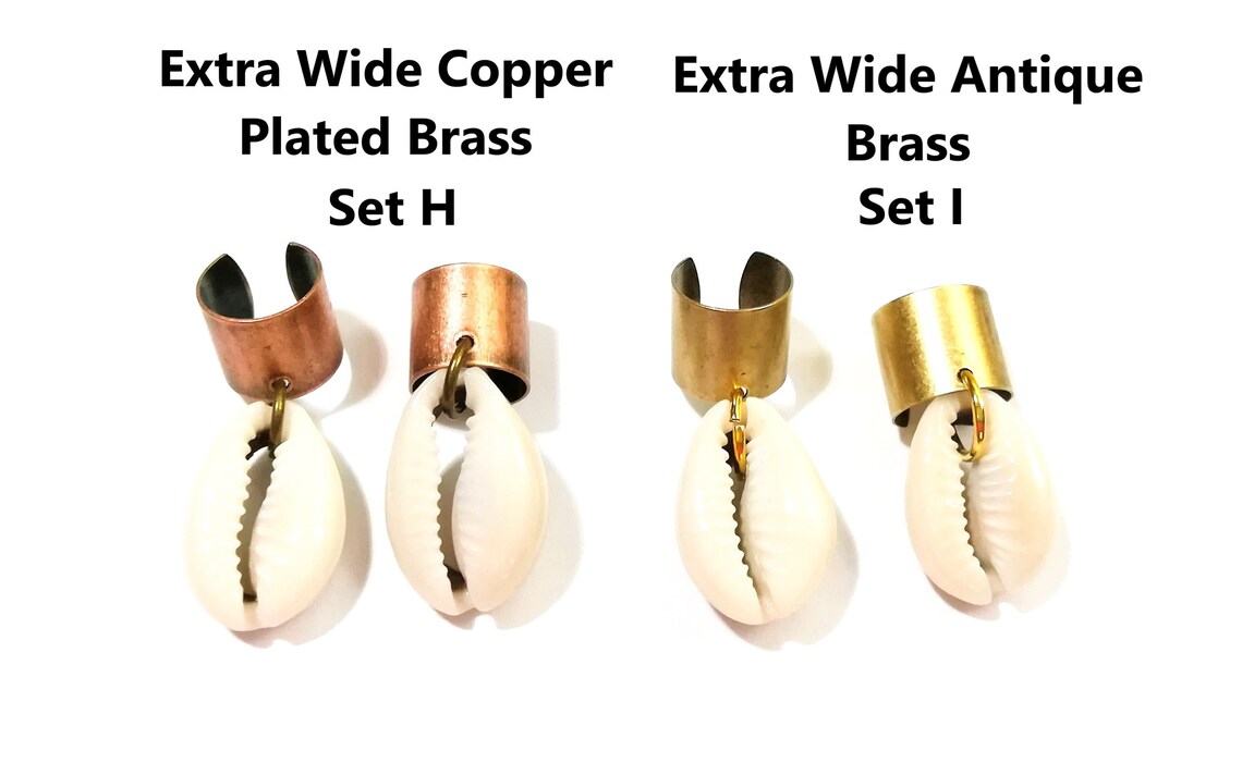 Set of 2 Cowrie Loc Cuffs 11-12 mm Loc Jewelry Dread Cuffs | Etsy