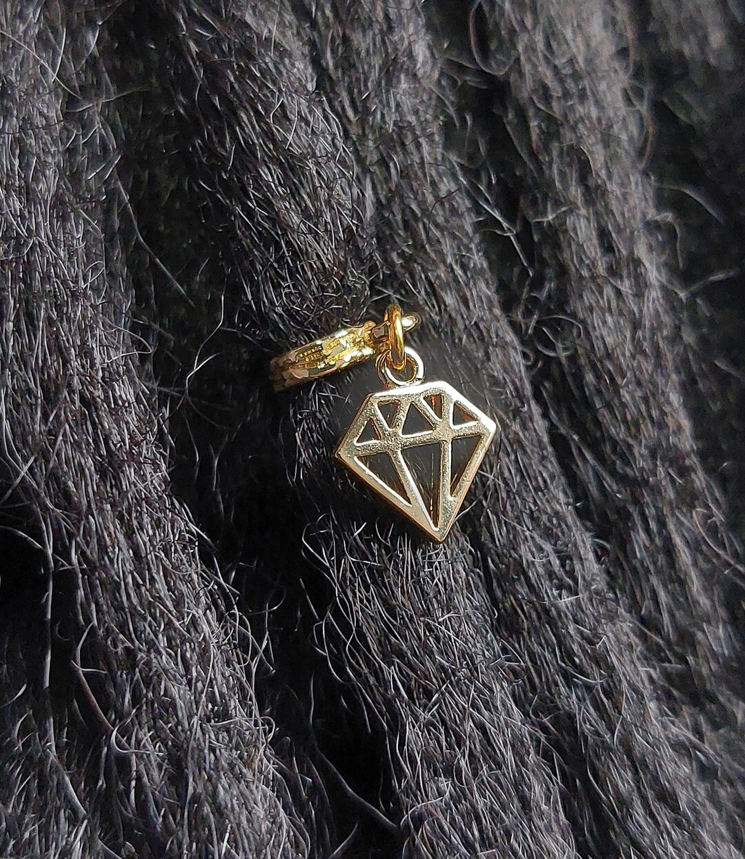 Gold Diamond Loc Cuff: Boho Dreadlock Hair Jewelry (5mm Hole) - Etsy