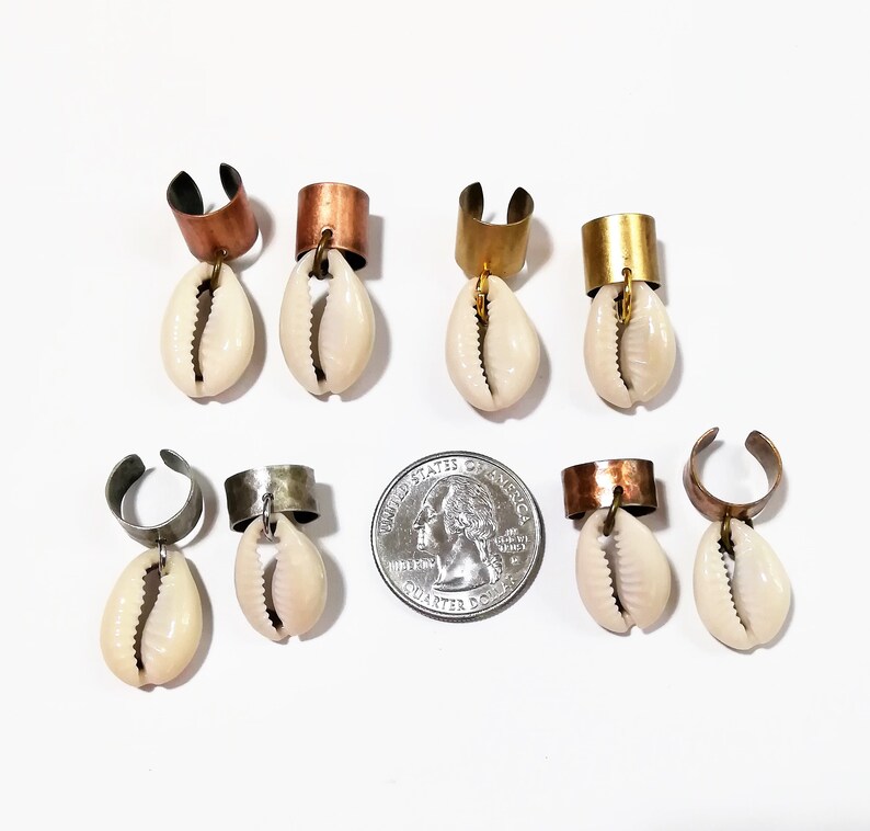 Set of 2 Cowrie Loc Cuffs 11-12 Mm Loc Jewelry Dread Cuffs - Etsy