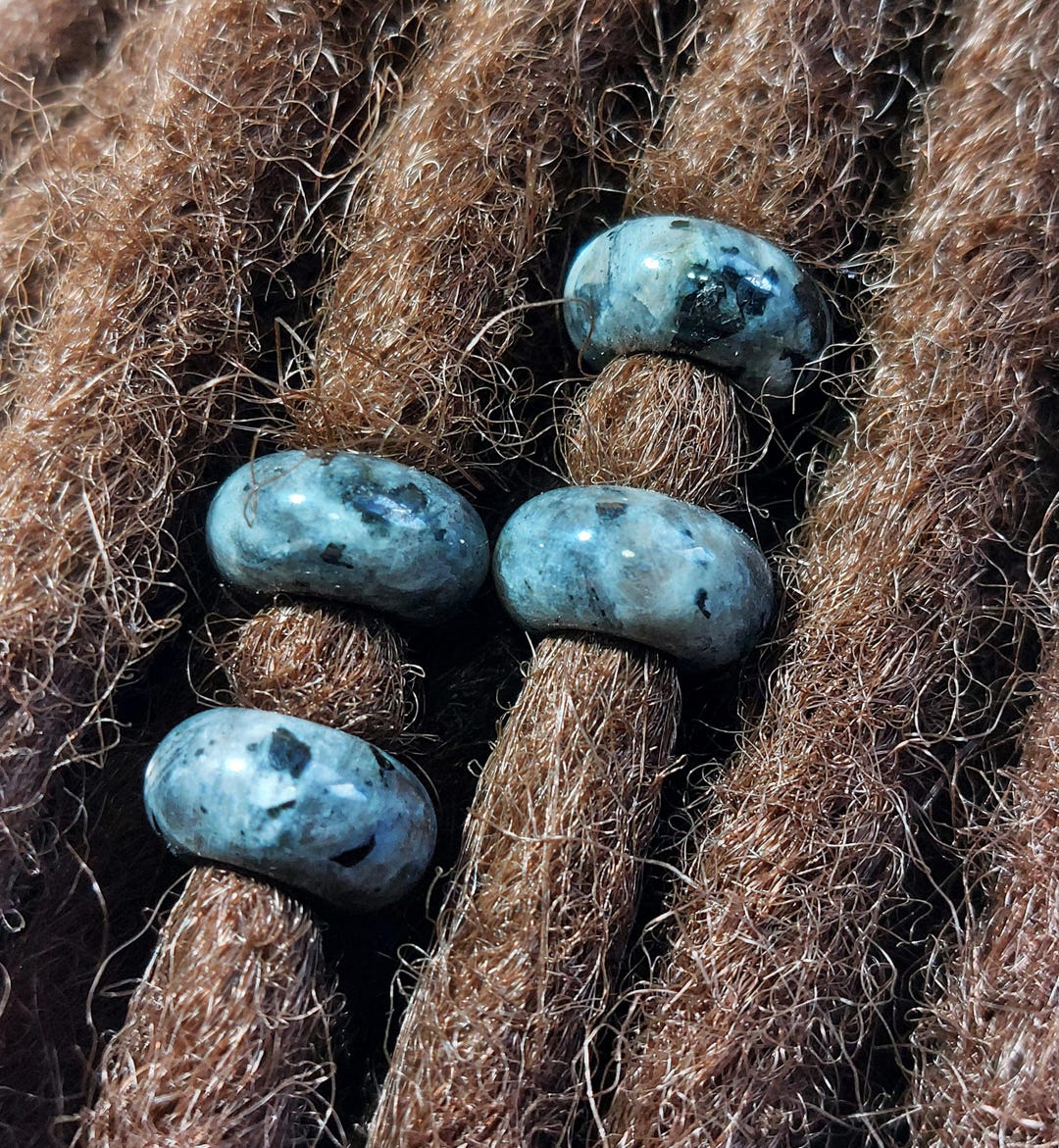 Black Spectrolite Dreadlock Beads: Iridescent Hair/beard Jewelry (6mm ...