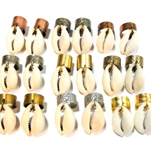 Set of 2 Cowrie Loc Cuffs 11-12 Mm, Loc Jewelry, Dread Cuffs, Dread ...