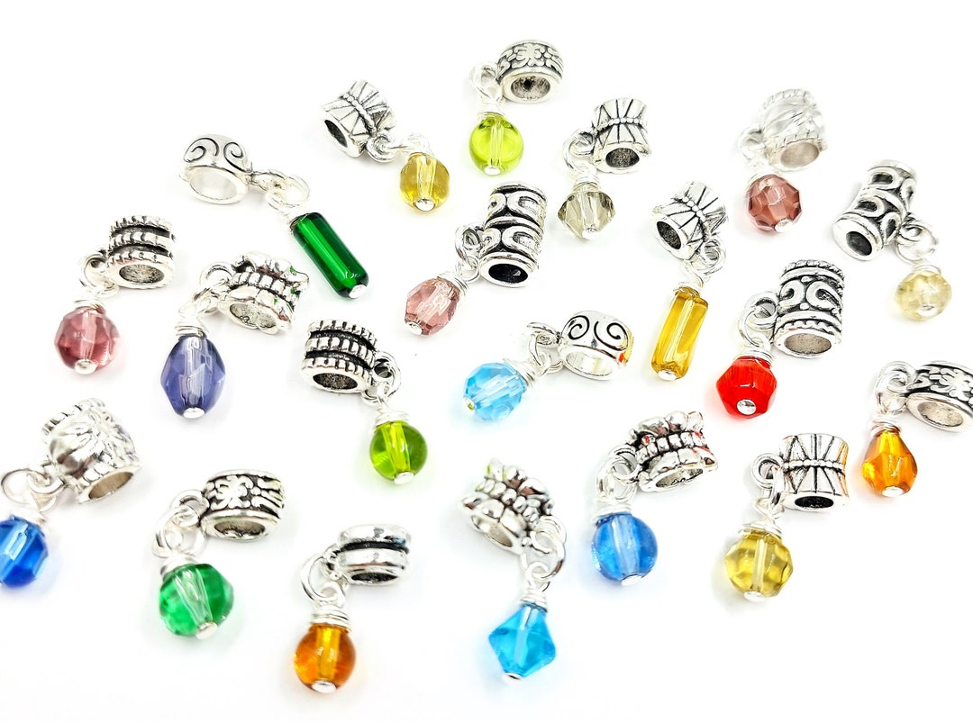 Silver Sisterlock Hair Jewelry: Colorful Small Dread Beads, 10 Pc Set ...