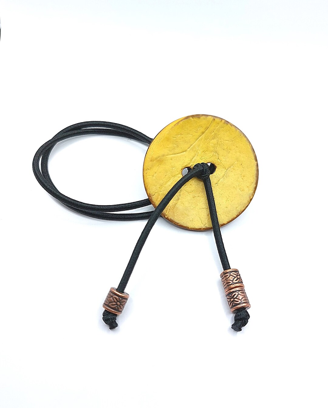 Yellow Coconut & Copper Flower Bead Dread Tie, Loc Tie, Loc Accessories ...