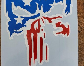 USA Punisher Skull Flag Decal Version 2 5x4.5 Inches Pack - Etsy