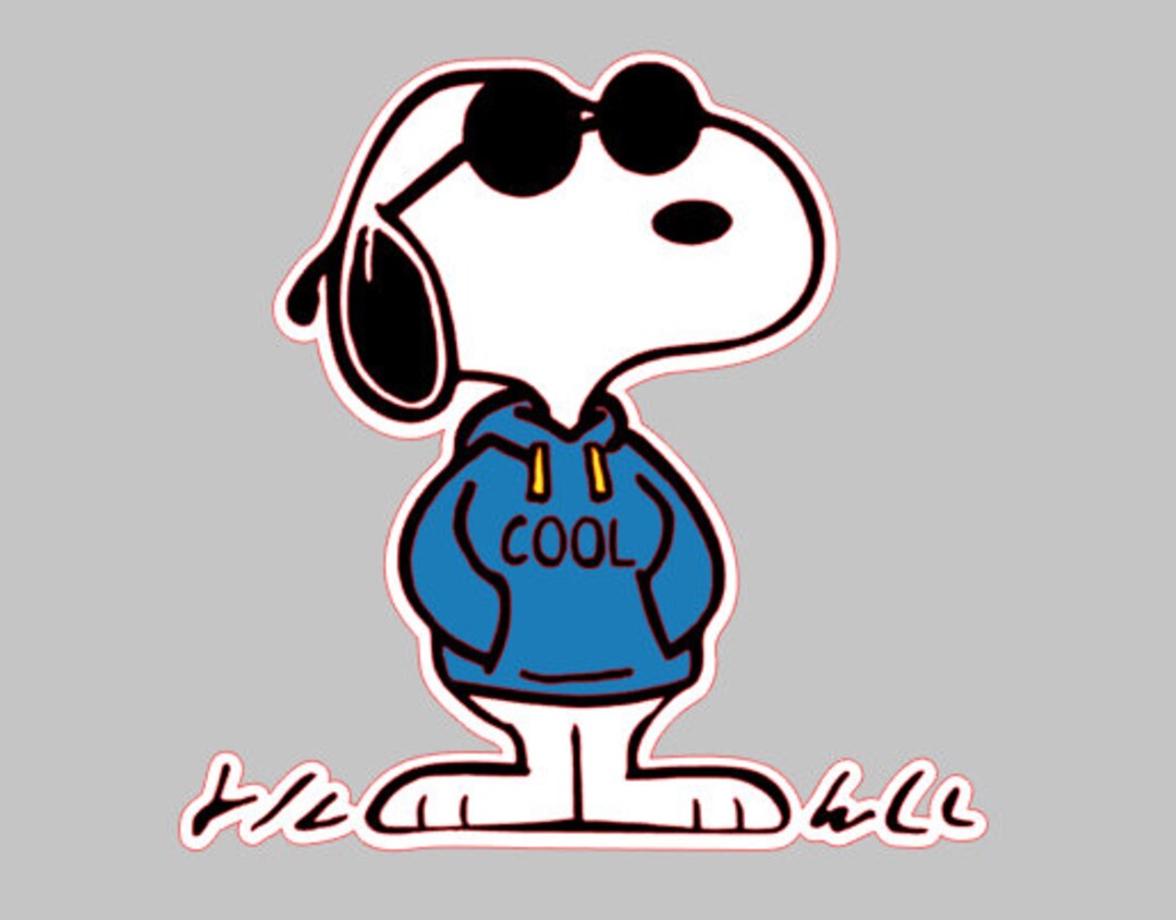 Vinyl Decal Snoopy Cool With White Background Free Shipping - Etsy