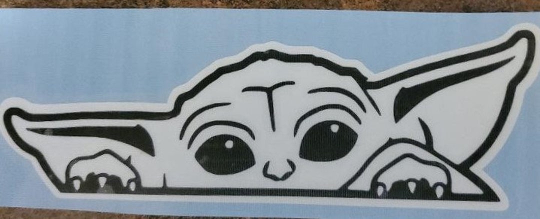 Peeking Yoda Decal - Free Shipping - Etsy