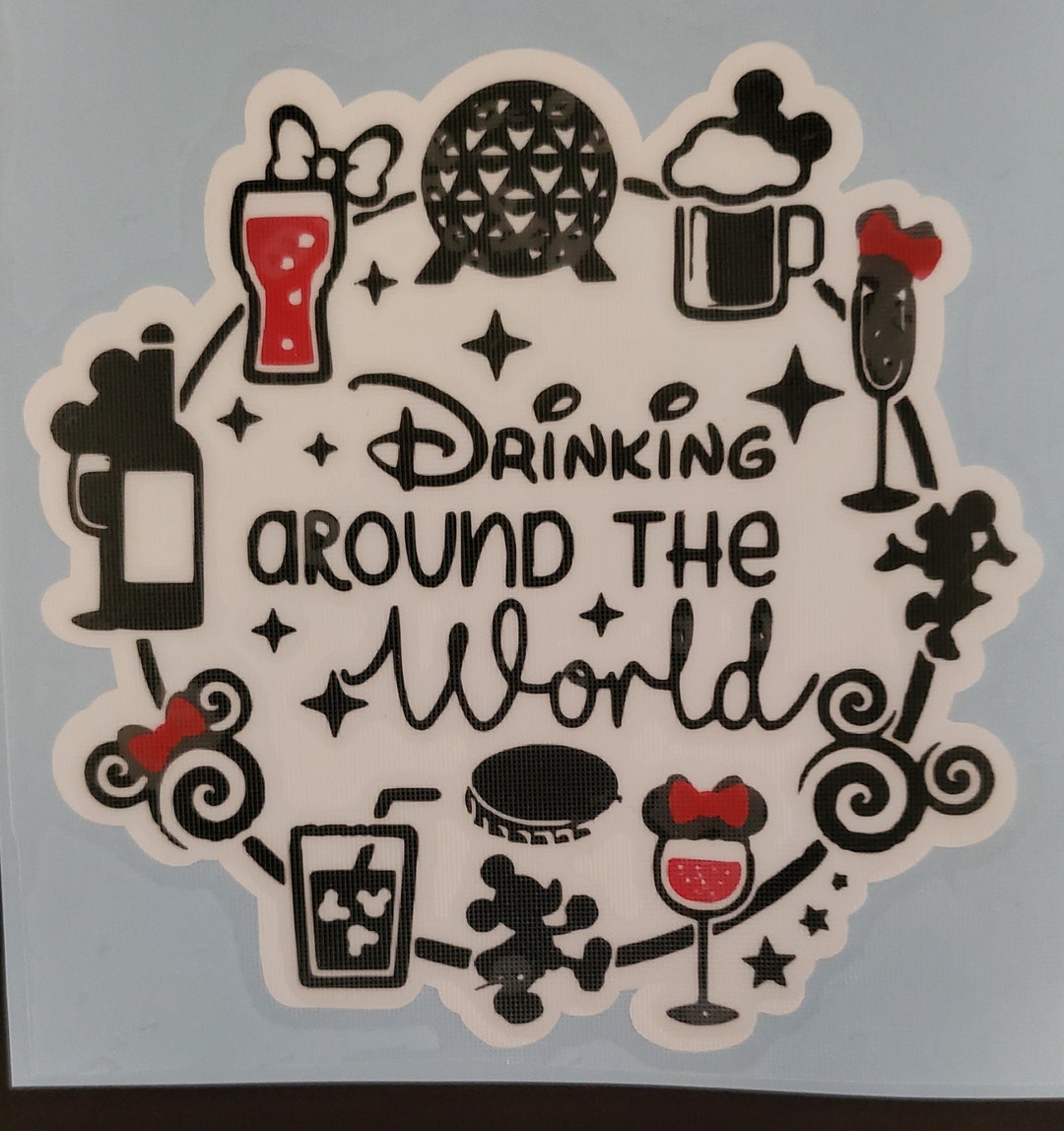 Vinyl Car Decal Disney Drinking Around the World Free Shipping - Etsy
