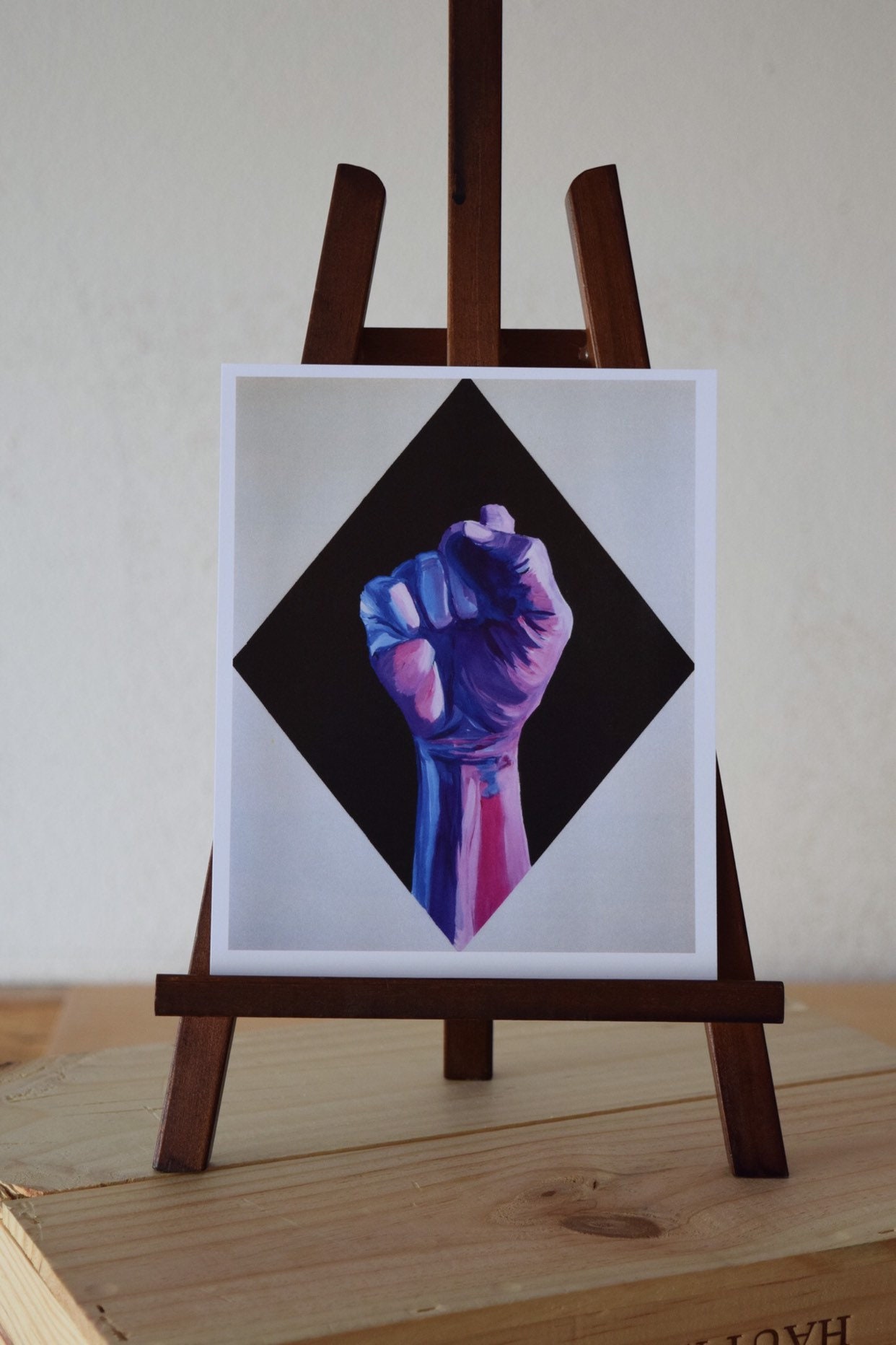 Resist Fist Print, Bisexual Pride Colors Resist Fist - Etsy