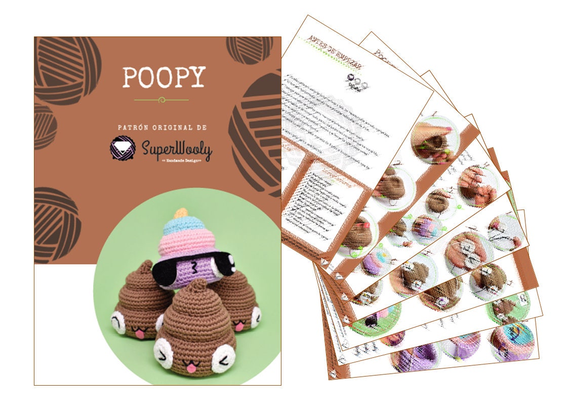 Patrón de crochet Poopy. Poopy pattern. Poopy crochet pattern. | Etsy ...