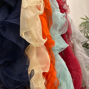 Pakistani Ruffle Dupatta Handmade Trendy Tissue/organza Long Dupatta ...