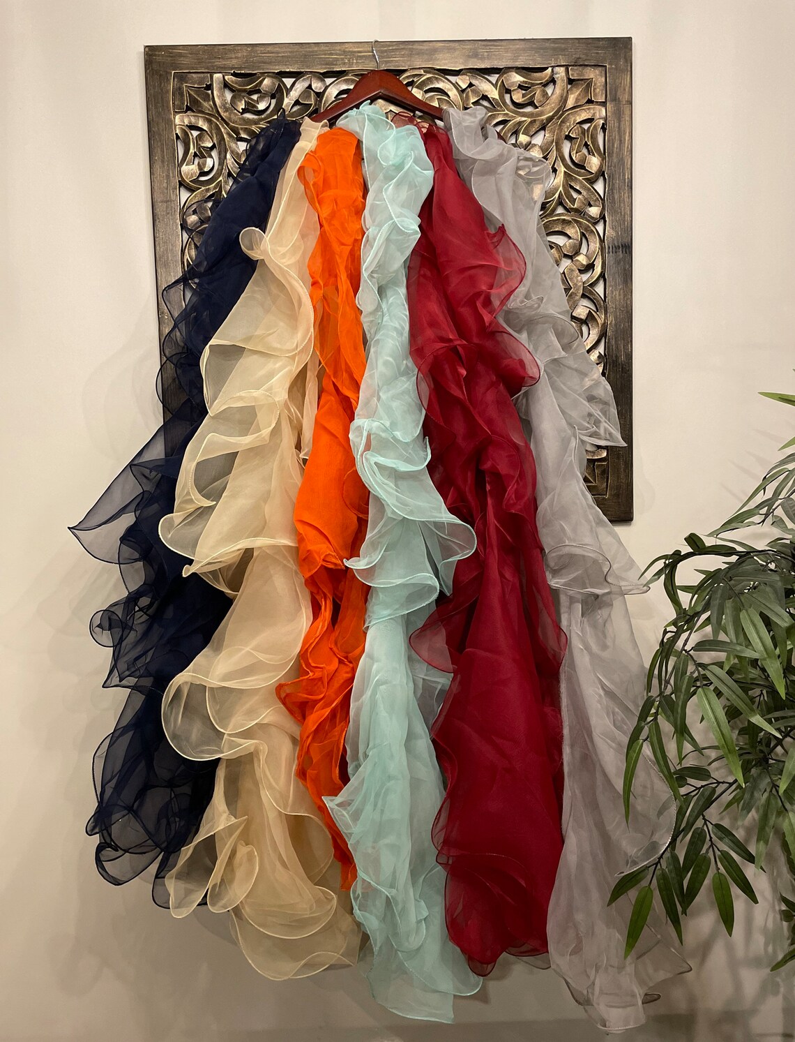 Pakistani Ruffle Dupatta Handmade Trendy Tissue/organza Long - Etsy