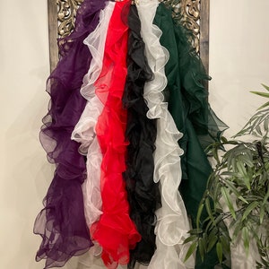 Pakistani Ruffle Dupatta Handmade Trendy Tissue/organza Long Dupatta ...