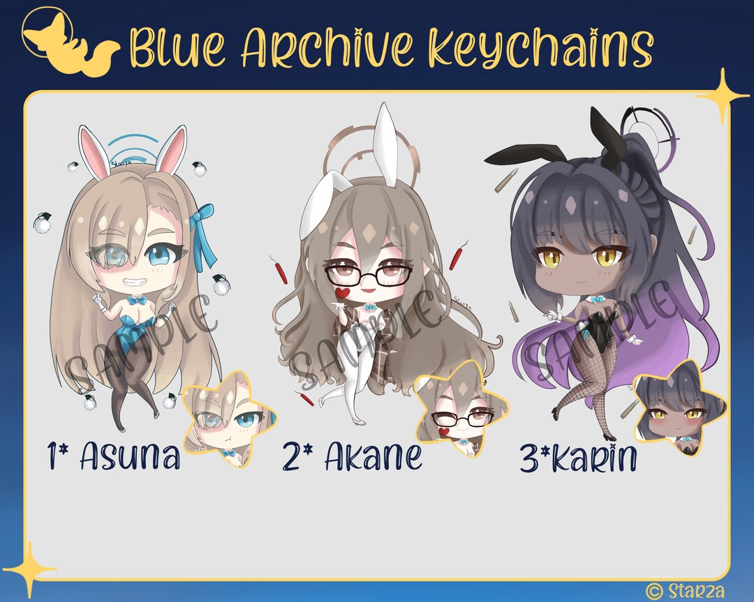 Blue Archive Fanart Keychains - Etsy