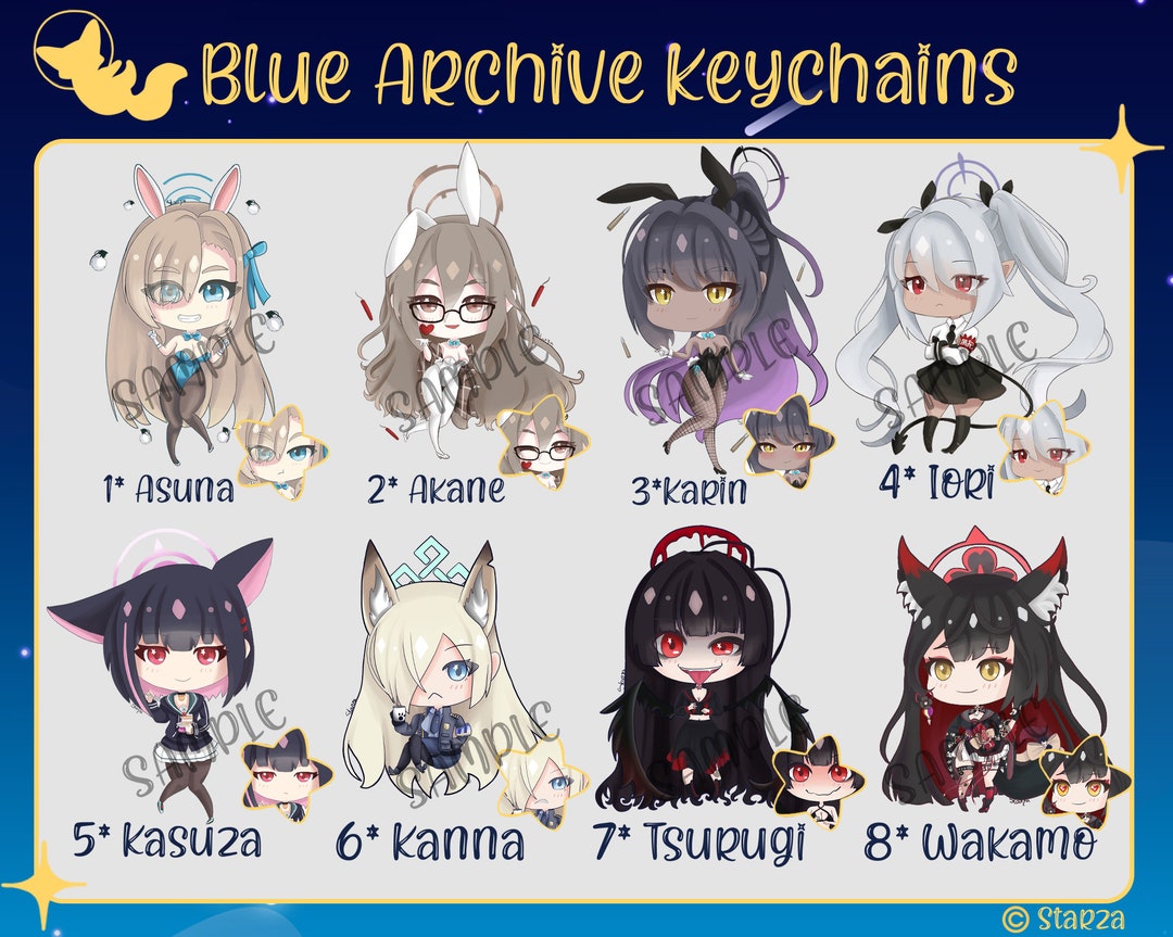 Blue Archive Fanart Keychains - Etsy