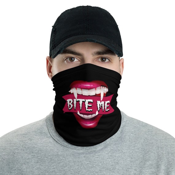 Bite Me Funny Facemask Face Mask Vampire Halloween | Etsy