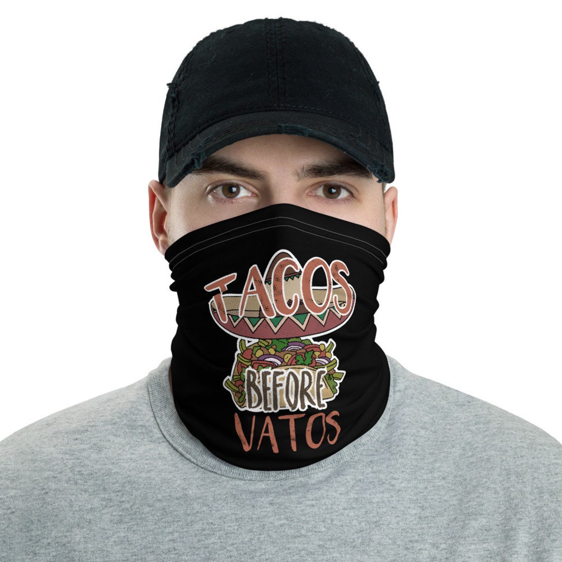 Tacos Before Vatos Face Mask Facemask Face Covering Tacos Funny Cinco ...