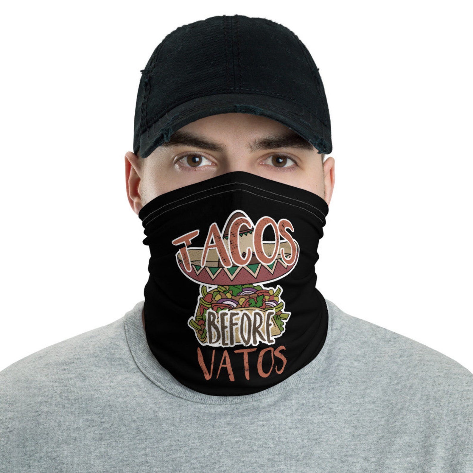 Tacos Before Vatos Face Mask Facemask Face Covering Tacos Funny Cinco ...