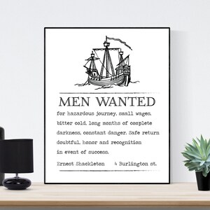 Ernest Shackleton Expedition Help Wanted Advertisement 2 | Vintage Art ...