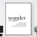 Wonder Definition Art Print Inspirational Poster Motivational - Etsy