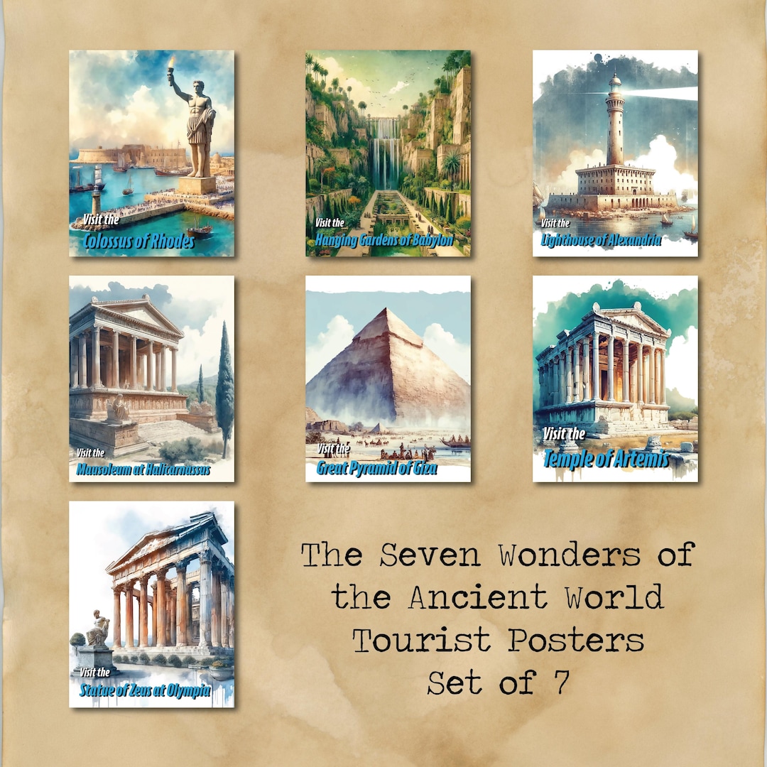 Seven Wonders of the Ancient World Tourist Poster | Travel | Cultural ...
