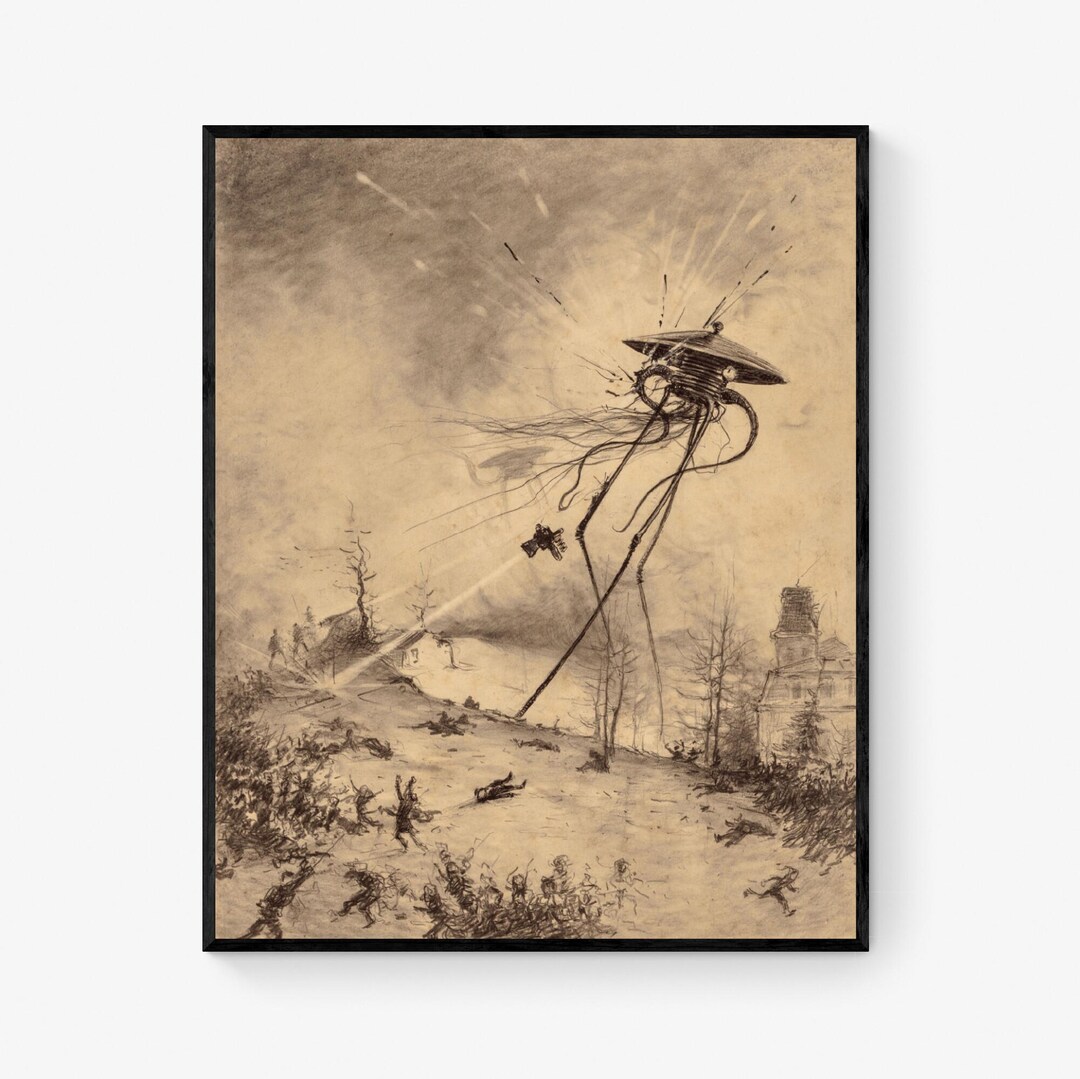Vintage Scifi Art Print | War of the Worlds | HG Wells | Reproduction ...