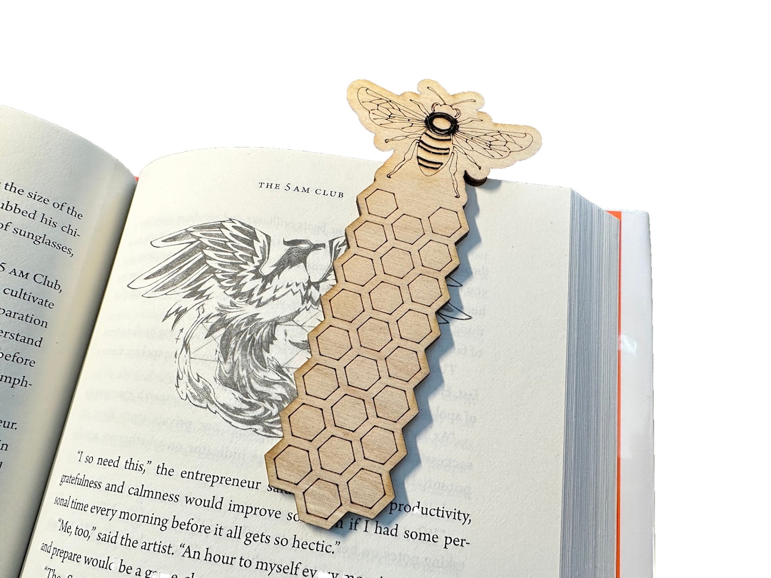 Honey Bee and Honeycomb Wooden Bookmark - Etsy