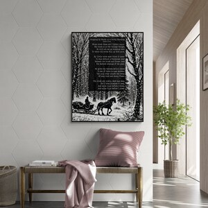 Robert Frost Art Print | Stopping by Woods on A Snowy Evening | Poem ...