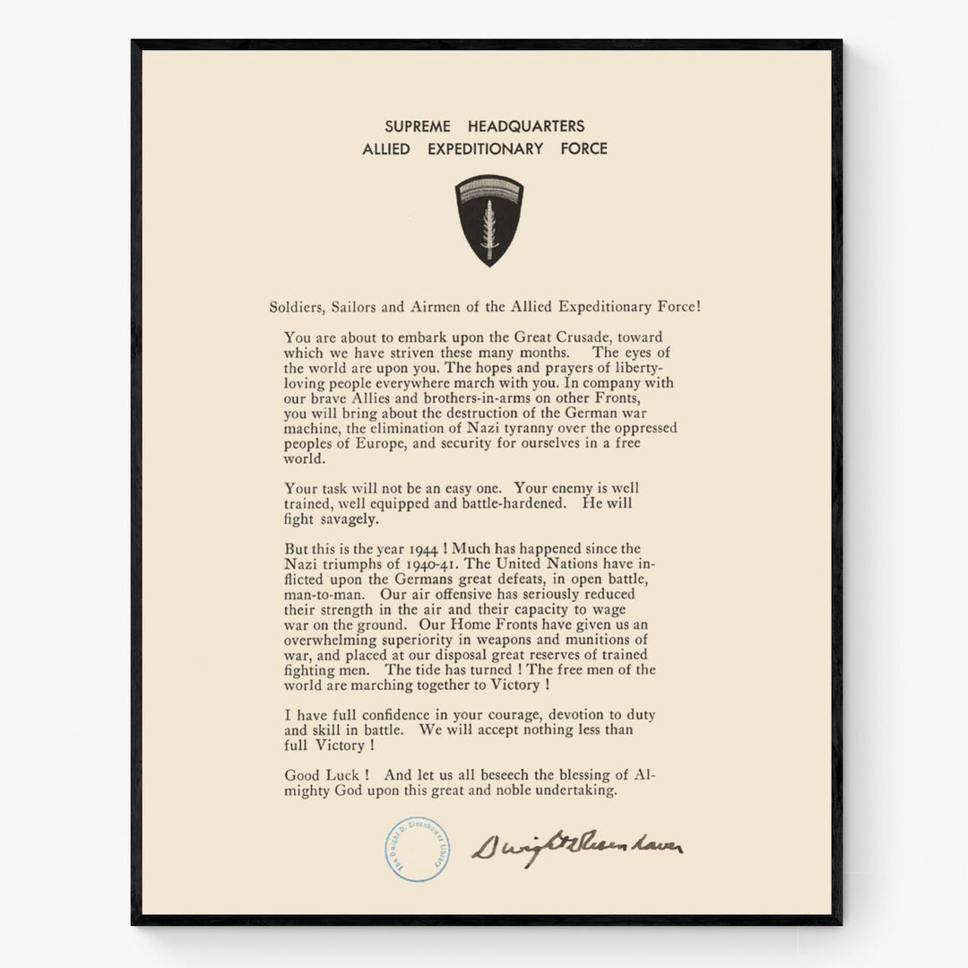 D-day Order of the Day Art Print | Operation Overlord | Military ...