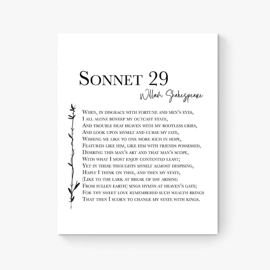 Sonnet 29 by William Shakespeare | Literary | Macbeth | Living Room ...