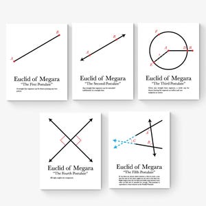 Euclid's Five Postulates Art Print Series | Mathematics Geometric Decor ...