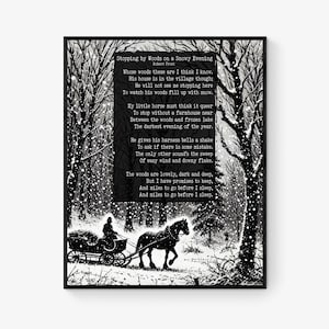 Robert Frost Snowy Evening Poster - Etsy