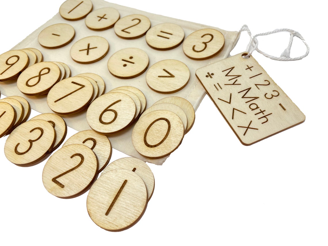 My Math Bag Basic Operations Wooden Game Montessori - Etsy