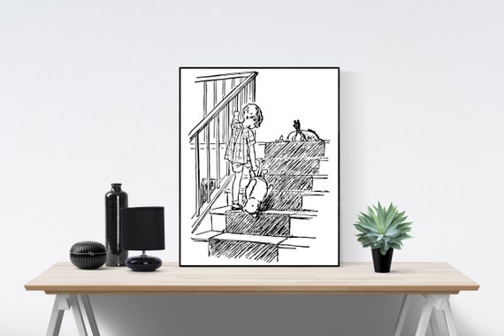 Winnie the Pooh Christopher Robin Walking Upstairs AA - Etsy