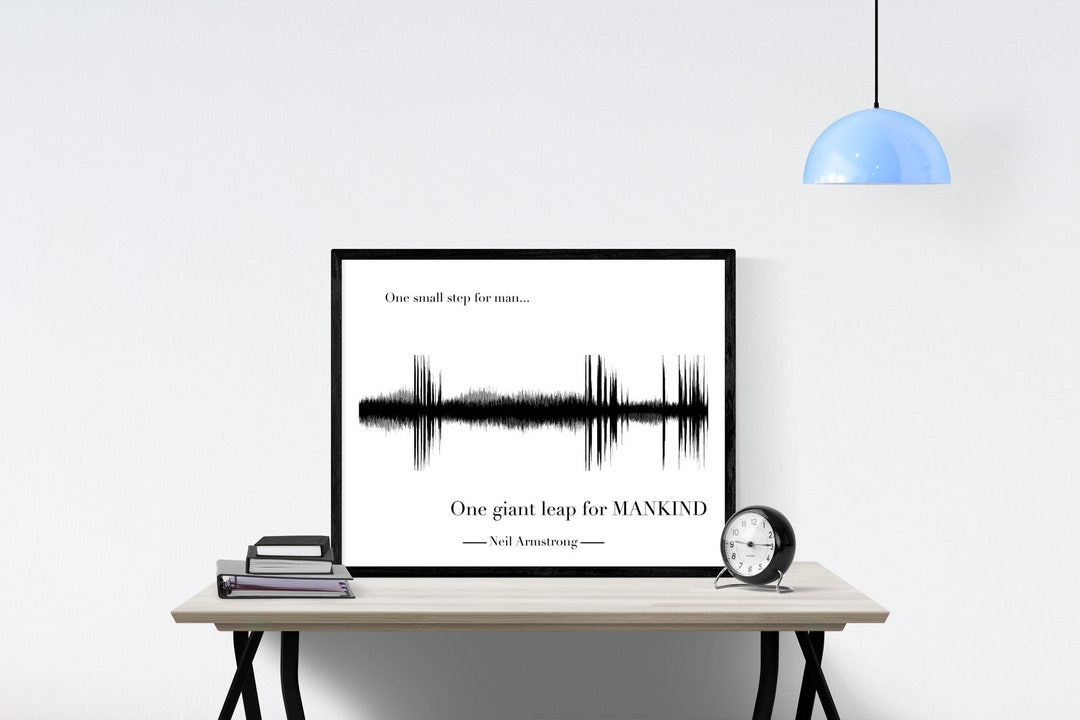 One Small Step for Man Sound Wave Art Print | Earth's Moon | NASA JPL ...