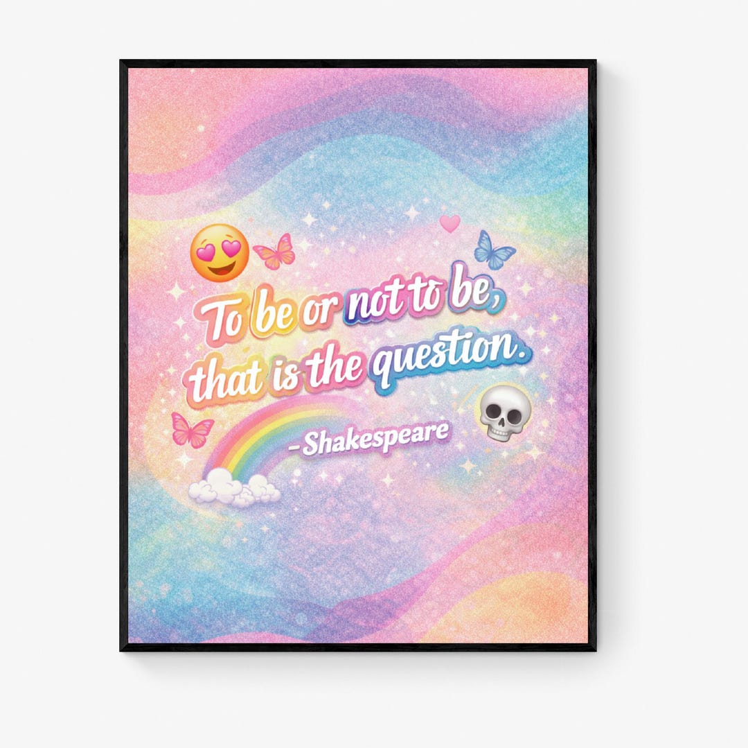 Shakespeare Art Print | to Be or Not to Be | Literary Wall Artwork ...