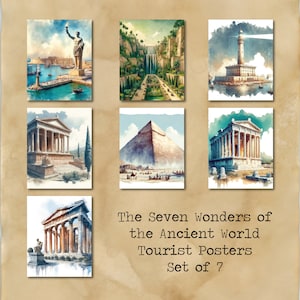 Seven Wonders of the Ancient World Tourist Poster | Travel | Cultural ...